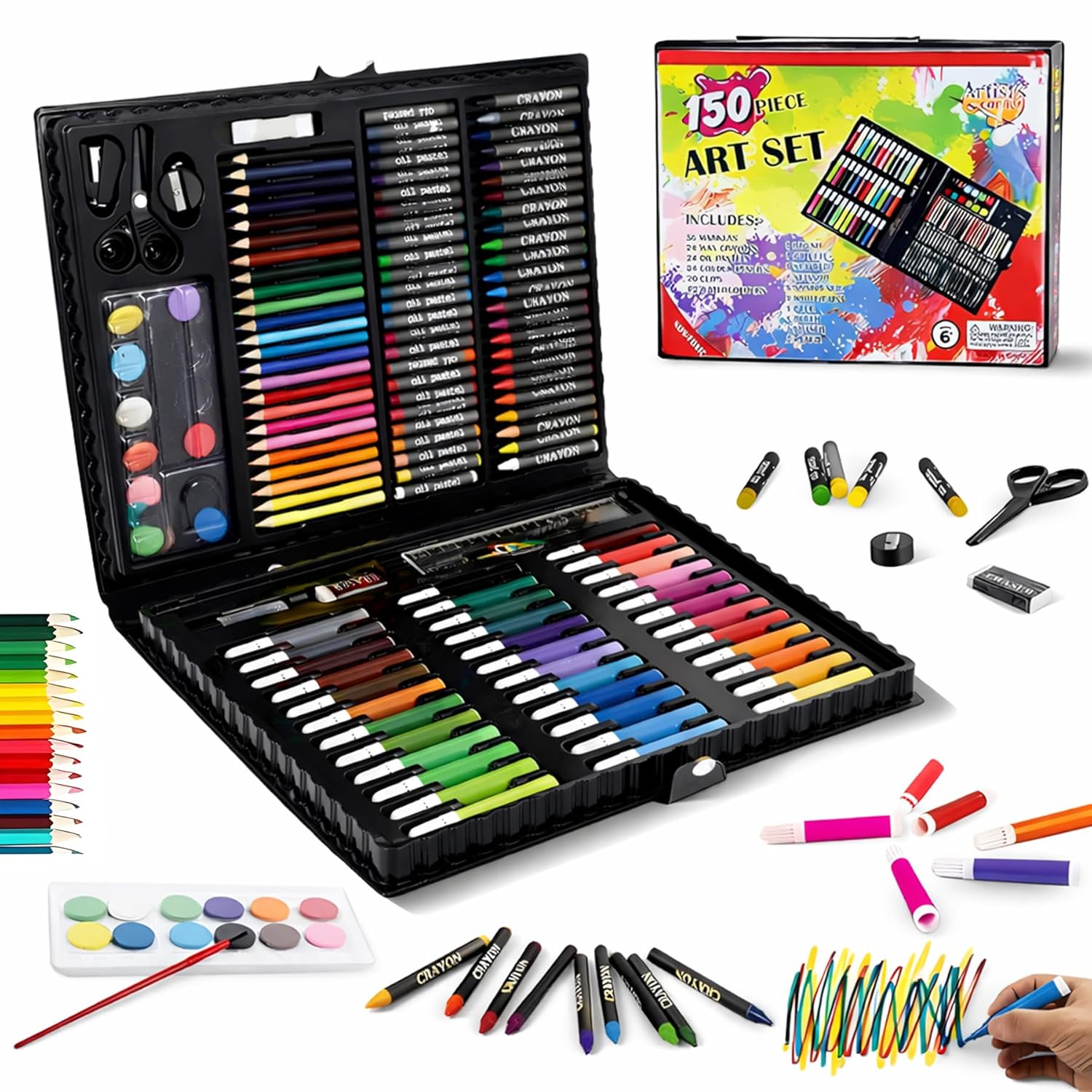 Best price for 150 Pieces Art Set Kids Drawing Painting Coloring Kit ...