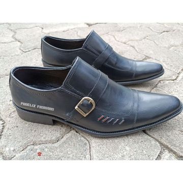 PHOELIX FASHIONS Elegant Ethiopian Leather Official Shoes. Black EU39