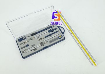 Technical Drawing Set with 300mm Scale Ruler White