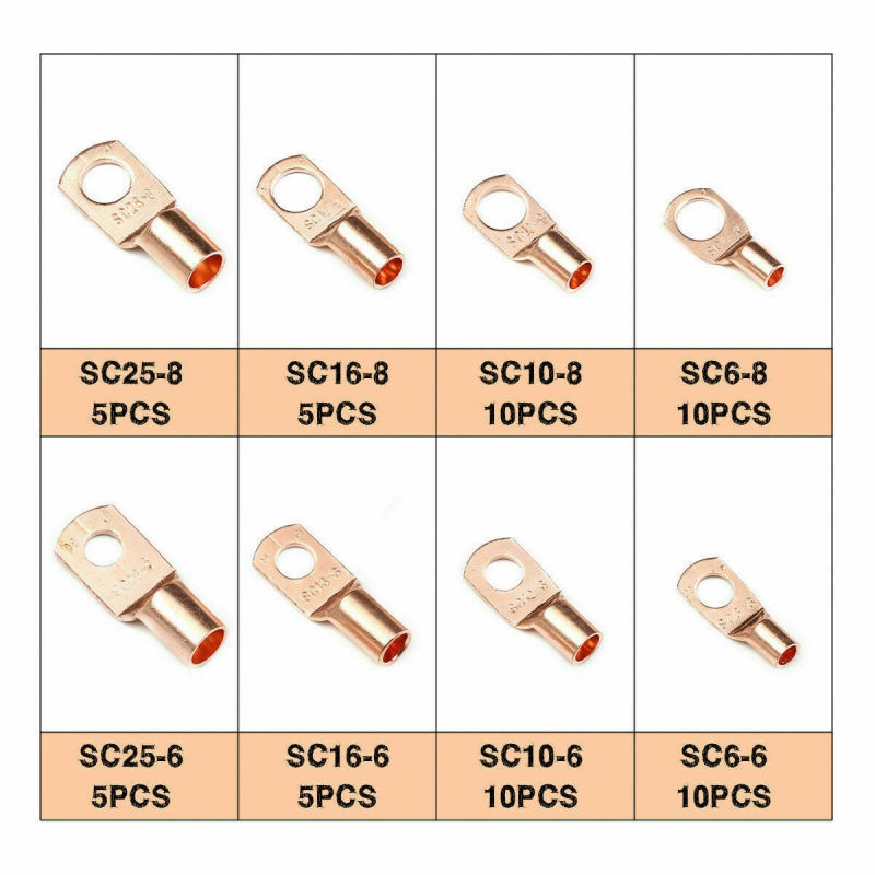 Best price for 140PCS Copper Wire Ring Terminal Lug Bare SC Battery ...
