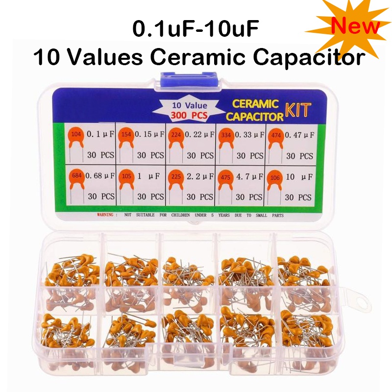 Best price for 10 Values Ceramic Capacitor 0.1uF, 0.15uF, Multilayer Monolithic Ceramic ...