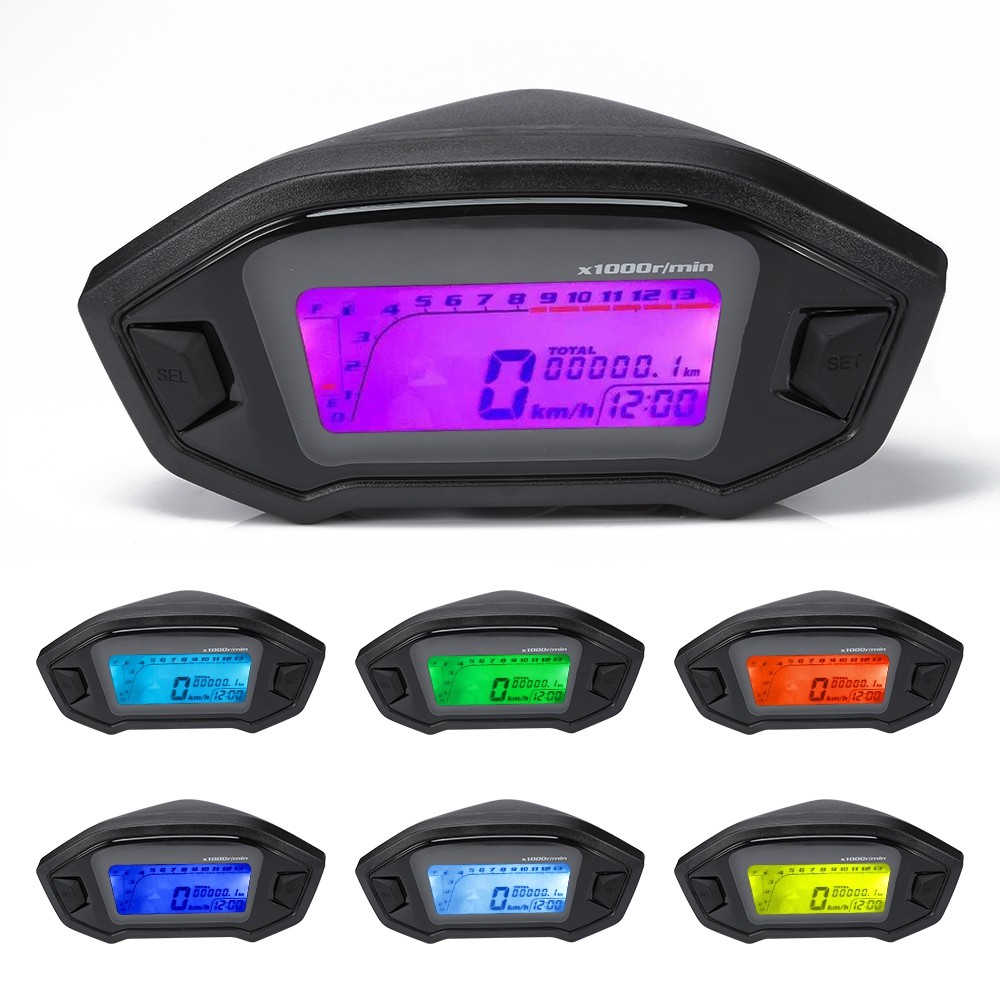 Best price for Universal LCD Motorcycle Speedometer with 7-color Backlight