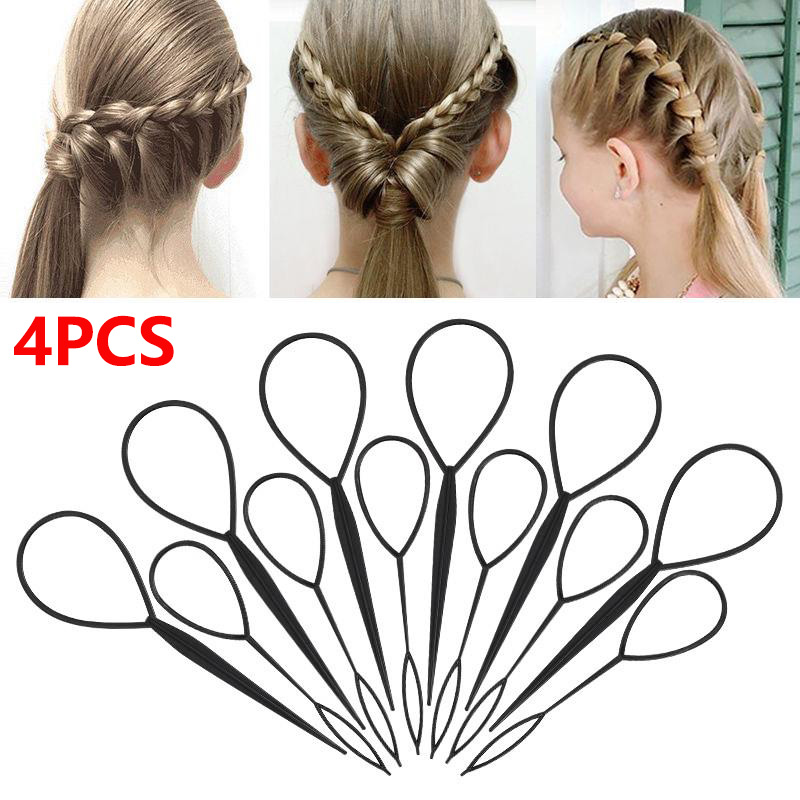 Best price for 4pcs Black Hair Puller Topsy Braid Hair Styling Tools ...