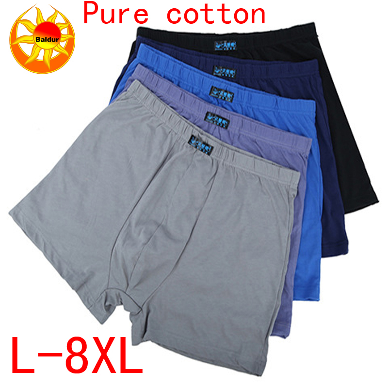 Exclusive discounts for 3 or 4 PC size L-8XL Men's flat corner Underwear Cotton Underwear ...