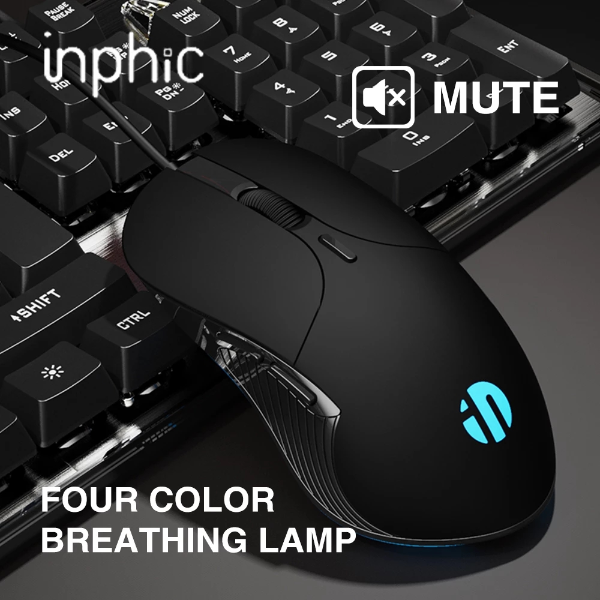 Best price for INPHIC PB1 USB Wired Gaming Mouse 6 Keys Luminous Mute ...