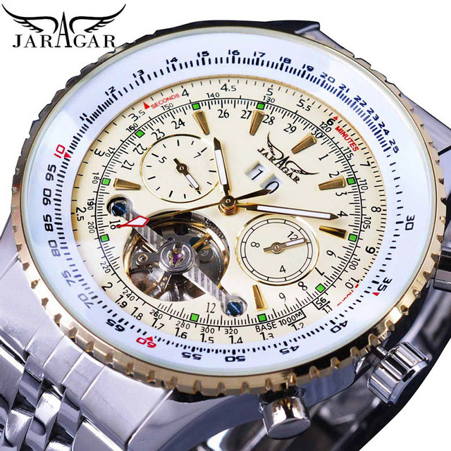 Black Friday Discounts for Jaragar Golden Bezel Scale Dial Design ...