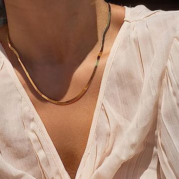 Golden temperament necklace chocker for men and women fashion short ...