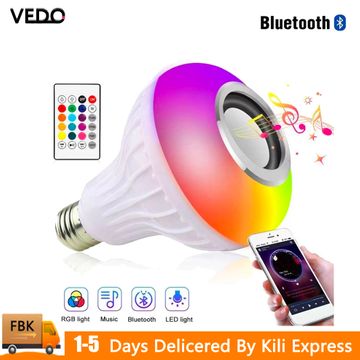 E27 + B22 Dual Base Wireless Bluetooth Speaker Bulb LED Light Smart ...