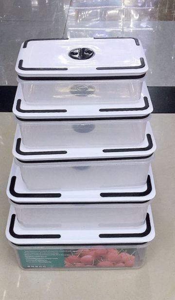 5pcs kitchen Food Storage Containers With Lids White 1 set