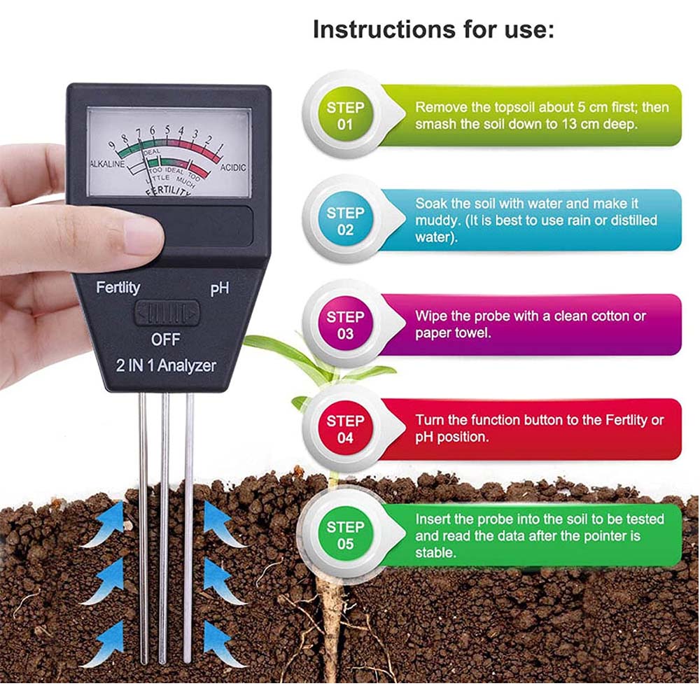 Best price for Soil Analyzer Meter 2 in 1 Fertility Ph Testers Acidity ...