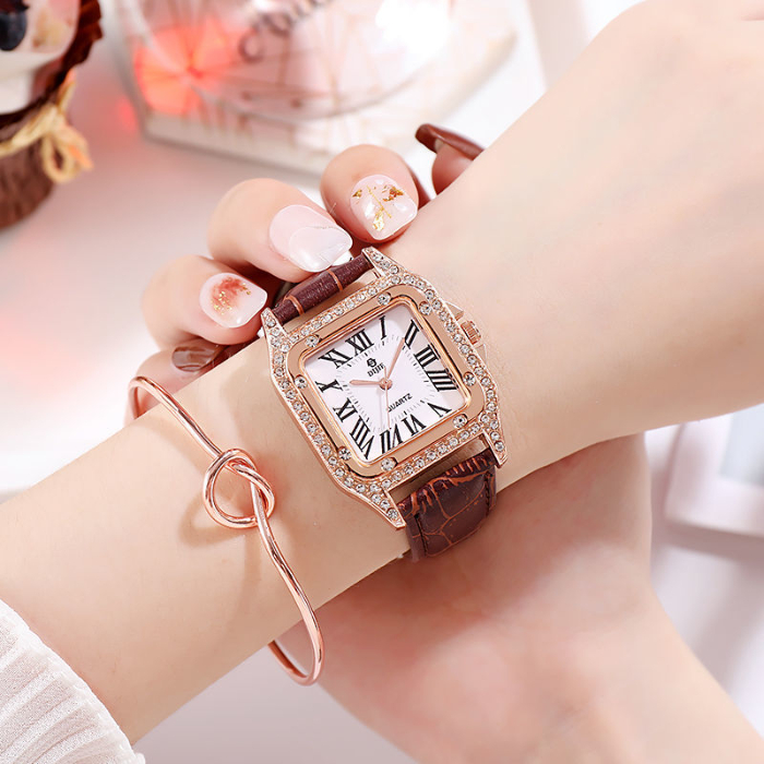 Best price for Square Rhinestone women's watch northern Europe simple ...