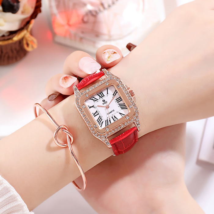 Best price for Square Rhinestone women's watch northern Europe simple ...