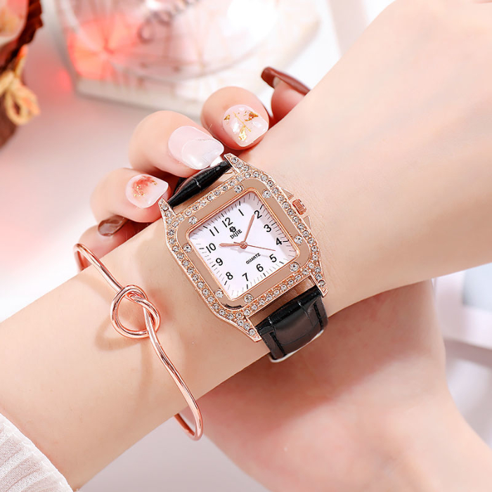 Best price for Square Rhinestone women's watch northern Europe simple fashion retro watch high ...
