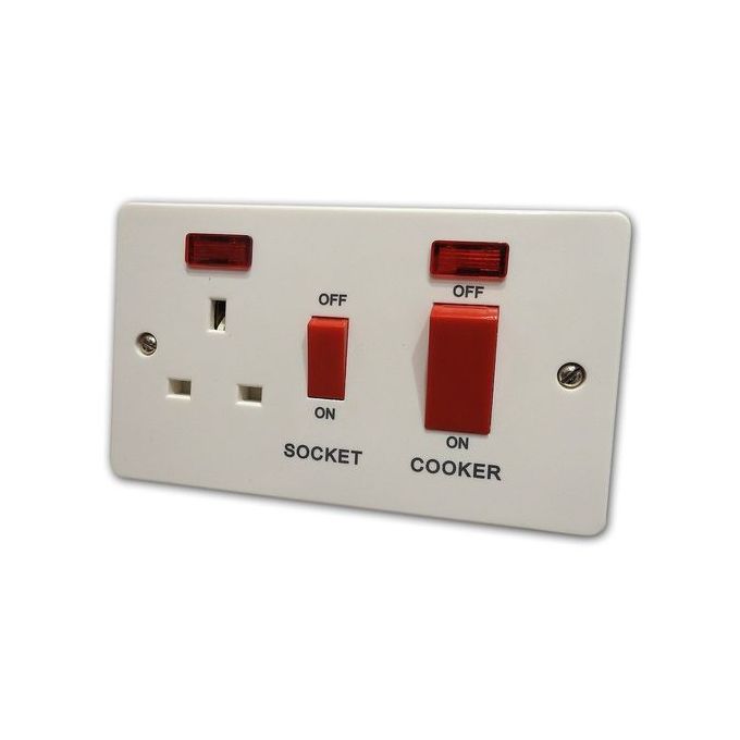 Best price for Electrical 45amp Cooker Control Unit with 13amp Single ...