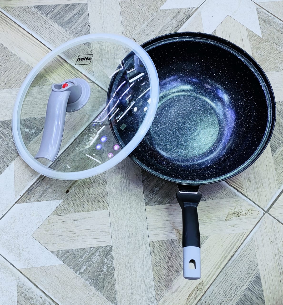 Best price for 32cm Non-Stick Granite WOK Kitchen Deep Frying Pan With Lid