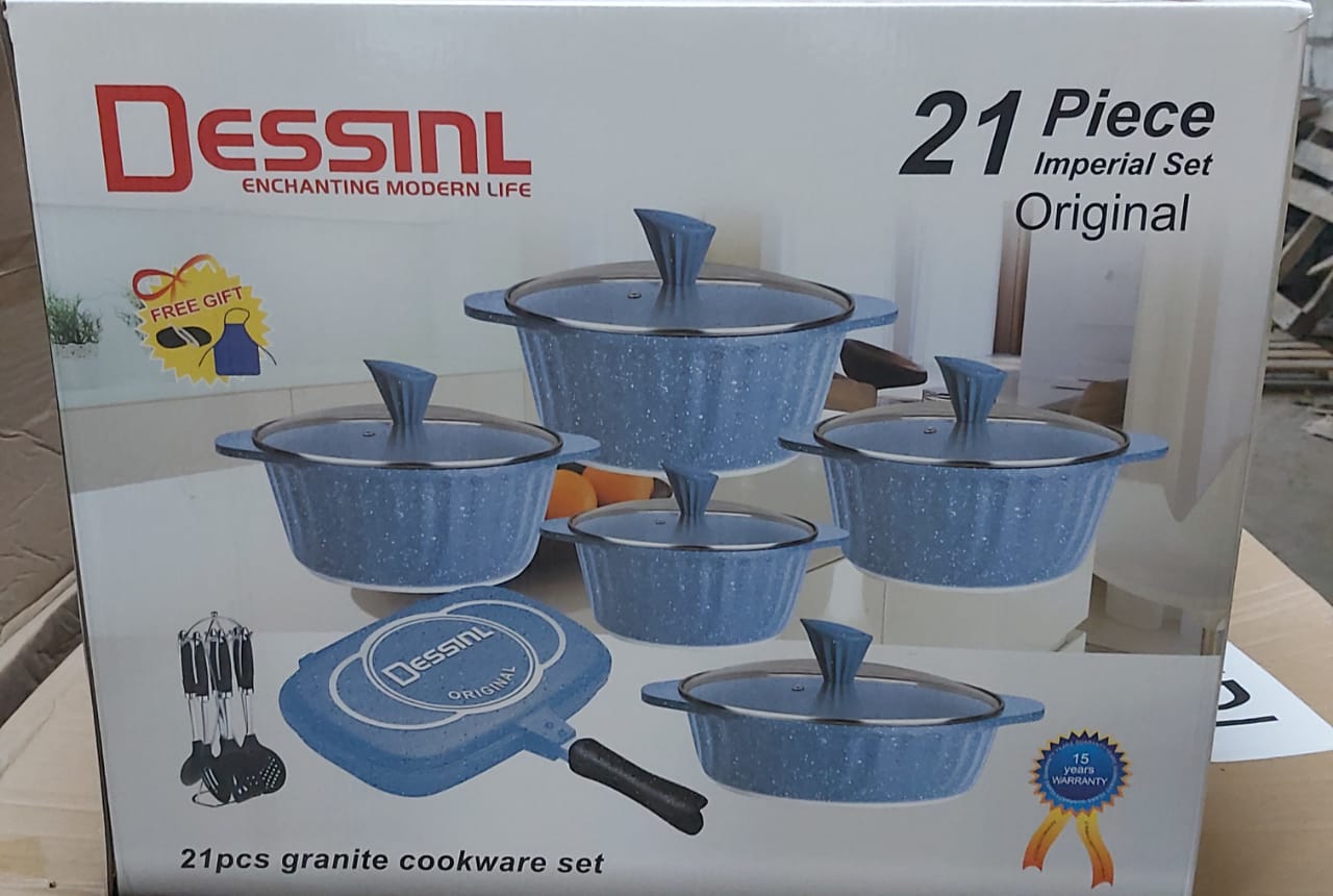 Best price for 21 Pieces Heavy Duty Dessini Granite Cookware with lids ...