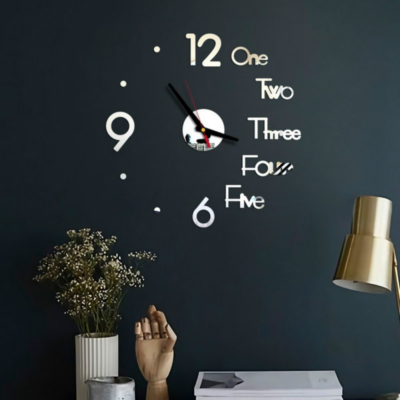 Best price for 1Set DIY Digital Wall Clock 3D Mirror Surface Sticker Silent Clock Home Office ...