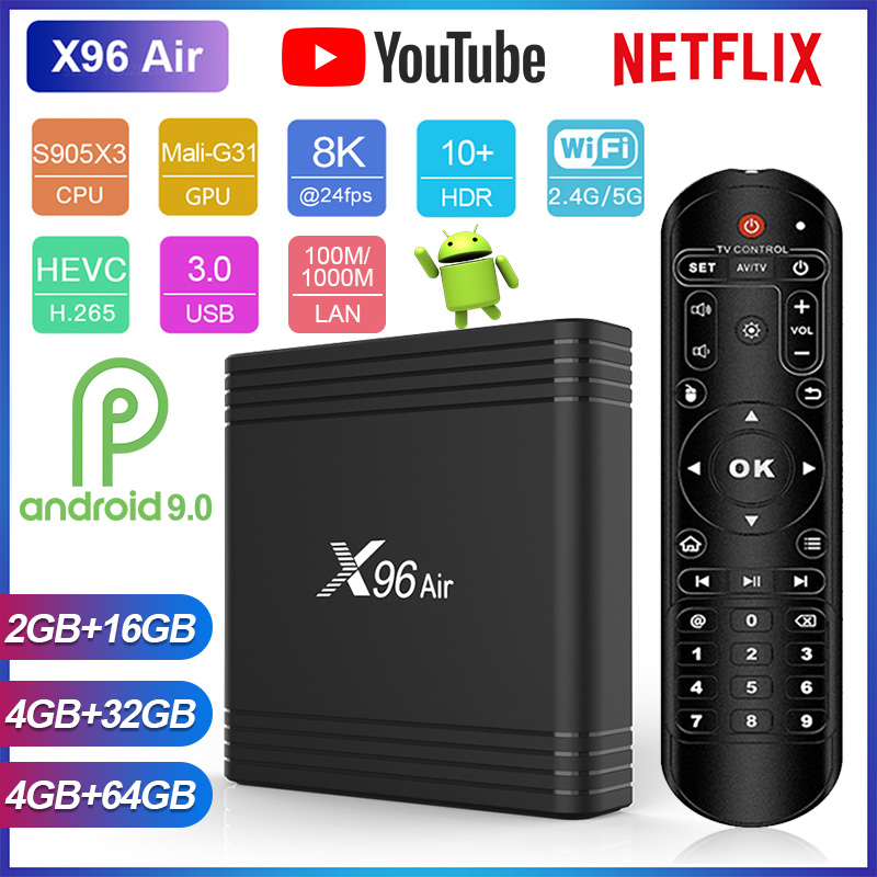 Best price for X96 Air Android TV Box Android 9.0 Amlogic S905X3 TV Box 4K Quad Core 2.4G&5G ...