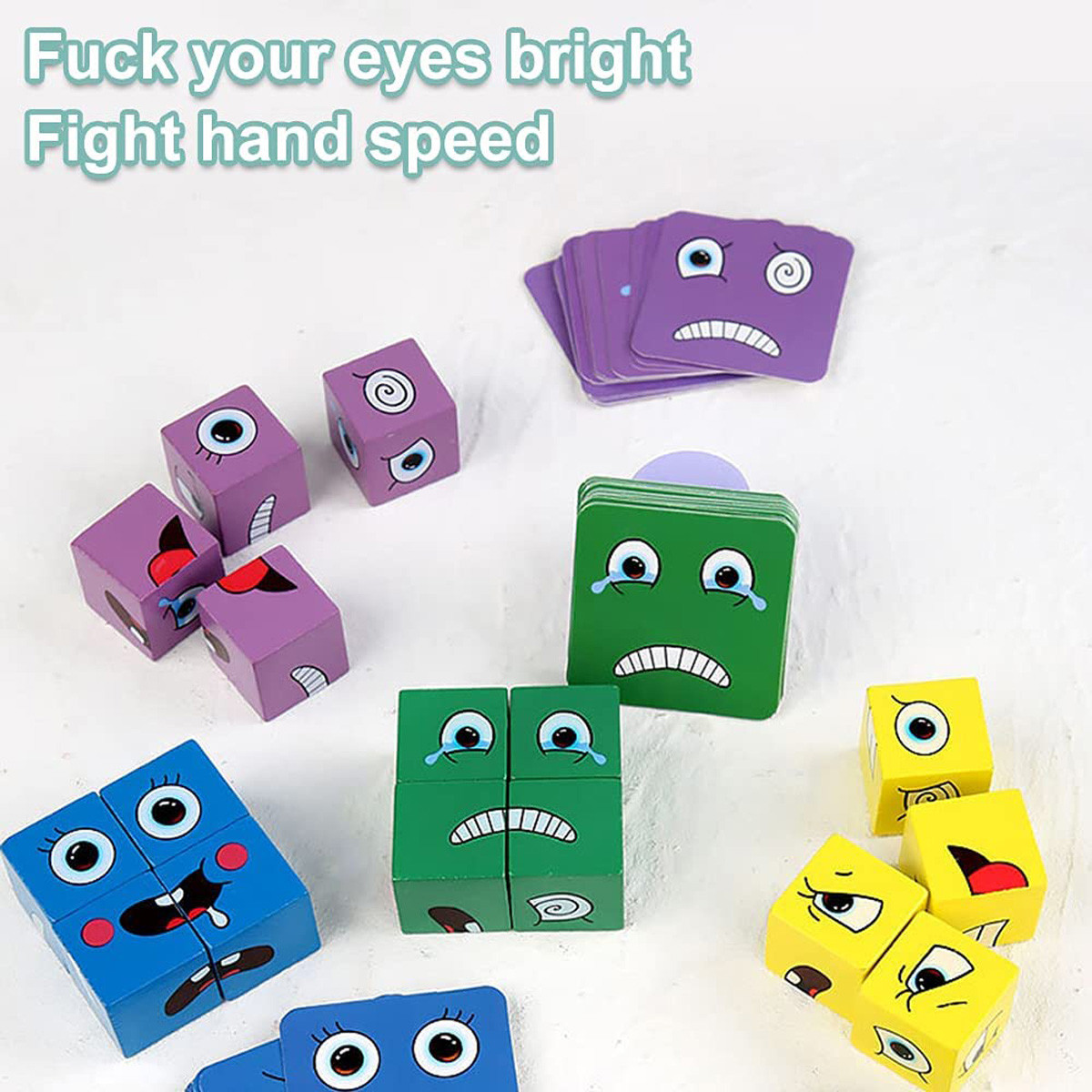 Best price for Wooden Expressions Toy Wooden Magic Cartoon Cubes Face ...