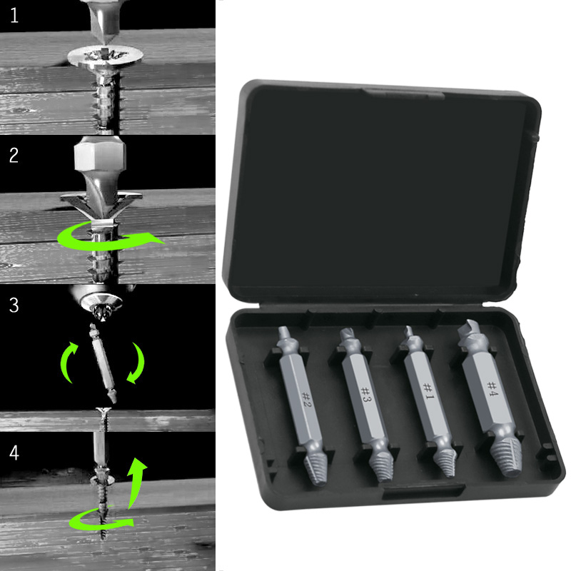 Best price for 4pcs Carpenters Screw&Bolt Extractor Guide Drill Removal ...