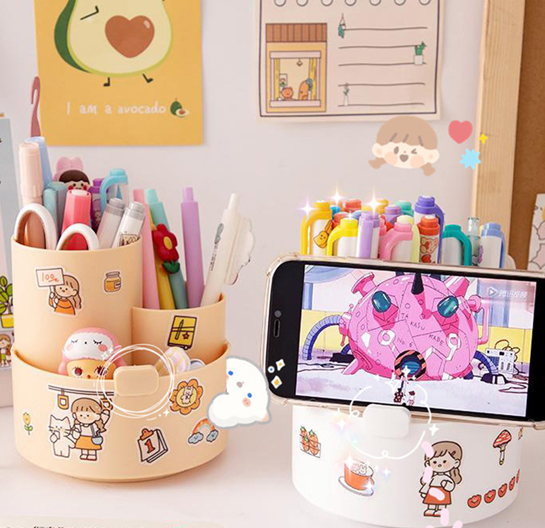 Best price for Multifunctional 3 Grid 360 Degree Rotating Pen Holder ...