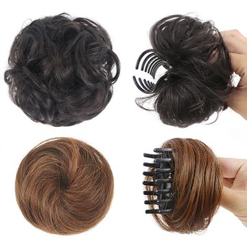 Wig female ball head grab clip bag flower bud head half ball bride hair ...