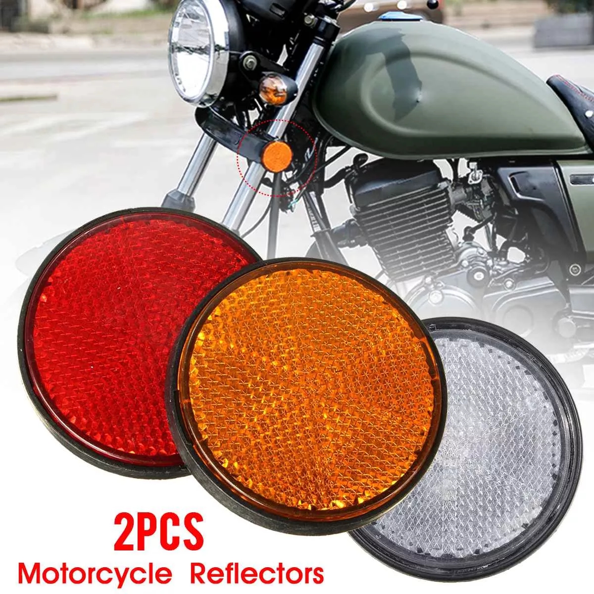 Best price for 1 Pair 2 Inch Universal Motorcycle REFLECTOR ATV Scooter ...