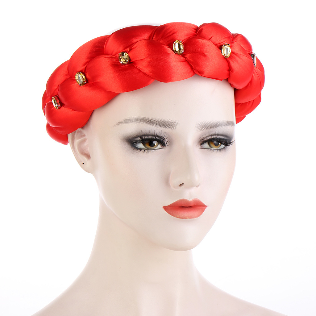 Best price for Hats Muslim exaggerated large satin paste diamond sponge ...