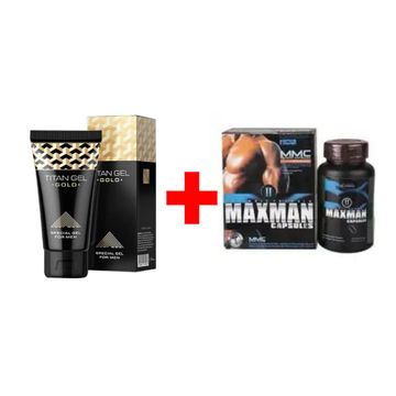 Titan Gel and Maxman 2 Penis Enlargement 60 Capsules Gold