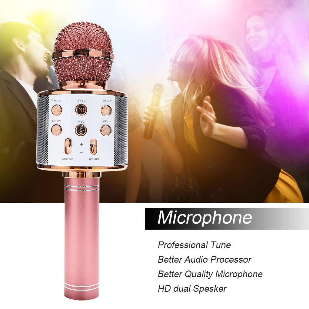 Best price for WS858 Portable Bluetooth Karaoke dj Microphone Wireless Professional Speaker Home ...