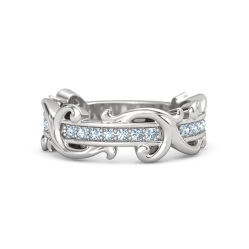 Black Friday Discounts for Fine Women Rings Flower Vine White Crystal ...