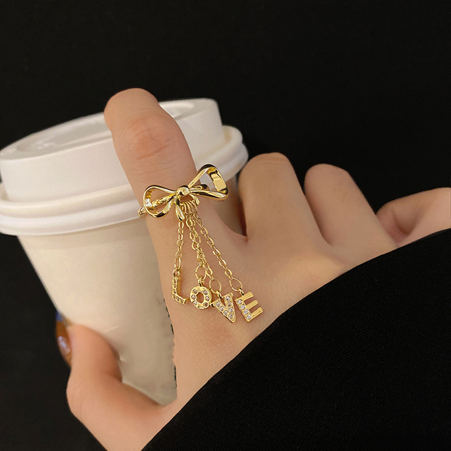 Best price for HipHop Chain Tassel Rings for Women Multi-layer ...