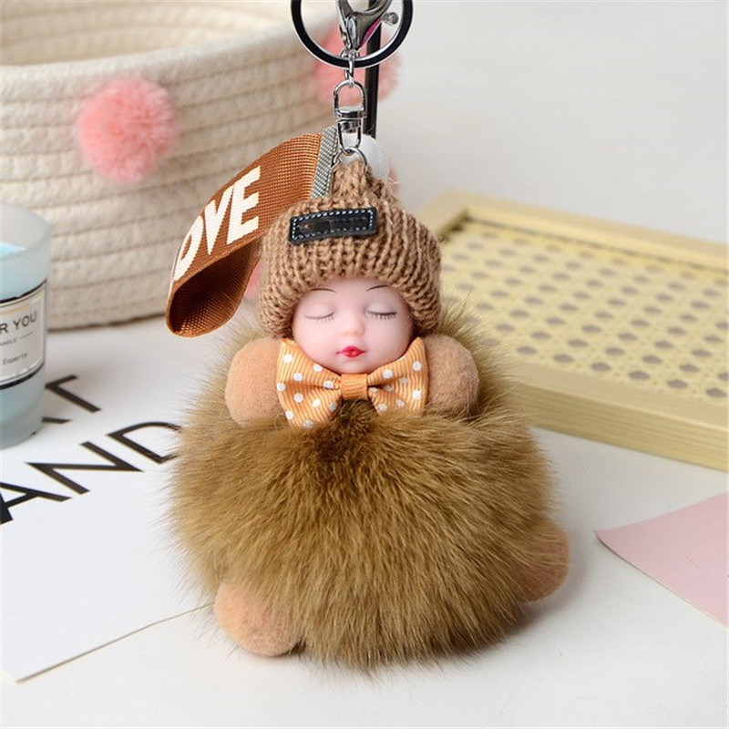 Best price for Cute Plush Keychain Sleeping Baby Doll Keychain Plush ...