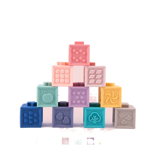 Best price for 12pcs DIY Baby Soft Rubber Montessori Baby Building ...