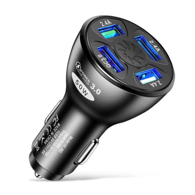 Best price for 4 USB Car Charger 12-32V Car Adapter Socket 50W QC3.0+2 ...