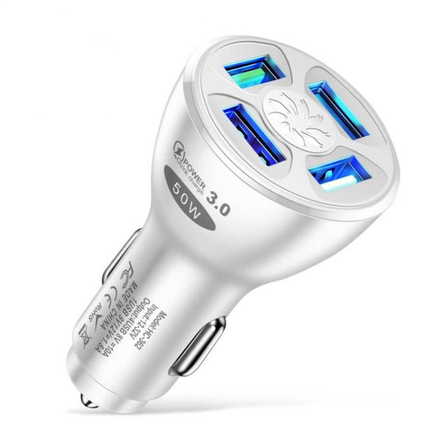 Best price for 4 USB Car Charger 12-32V Car Adapter Socket 50W QC3.0+2 ...