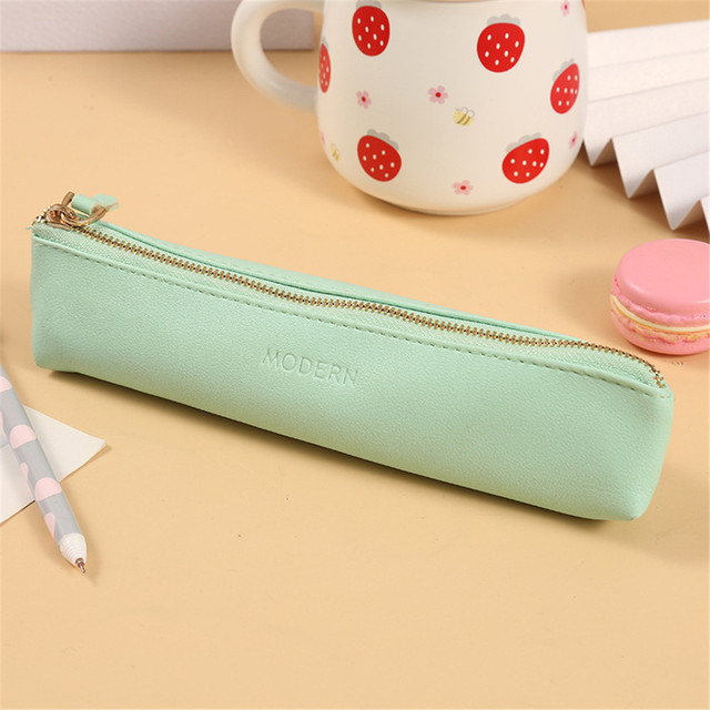 Best price for New Cute Solid Colorful Mini Pencil Case Simple Pu ...