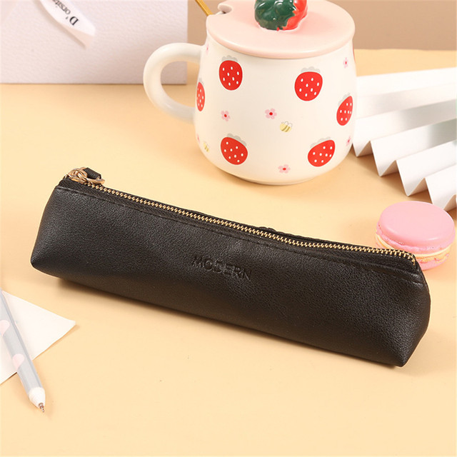 Best price for New Cute Solid Colorful Mini Pencil Case Simple Pu ...
