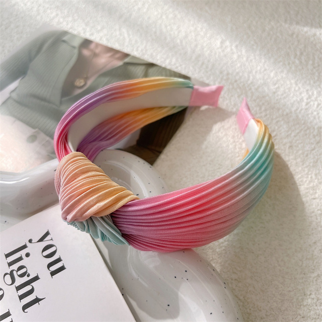 Best price for New Gradient Rainbow Hairbands for Women Girls Colorful ...