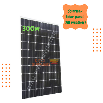 Solarmax Solar Panel 300watts Monocrystalline (all weather panel) Black ...