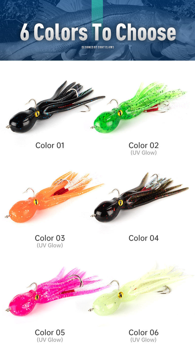 Best price for 4PCS Sea Fishing Soft Lure Octopus Jig Bait 110mm 21.5g ...
