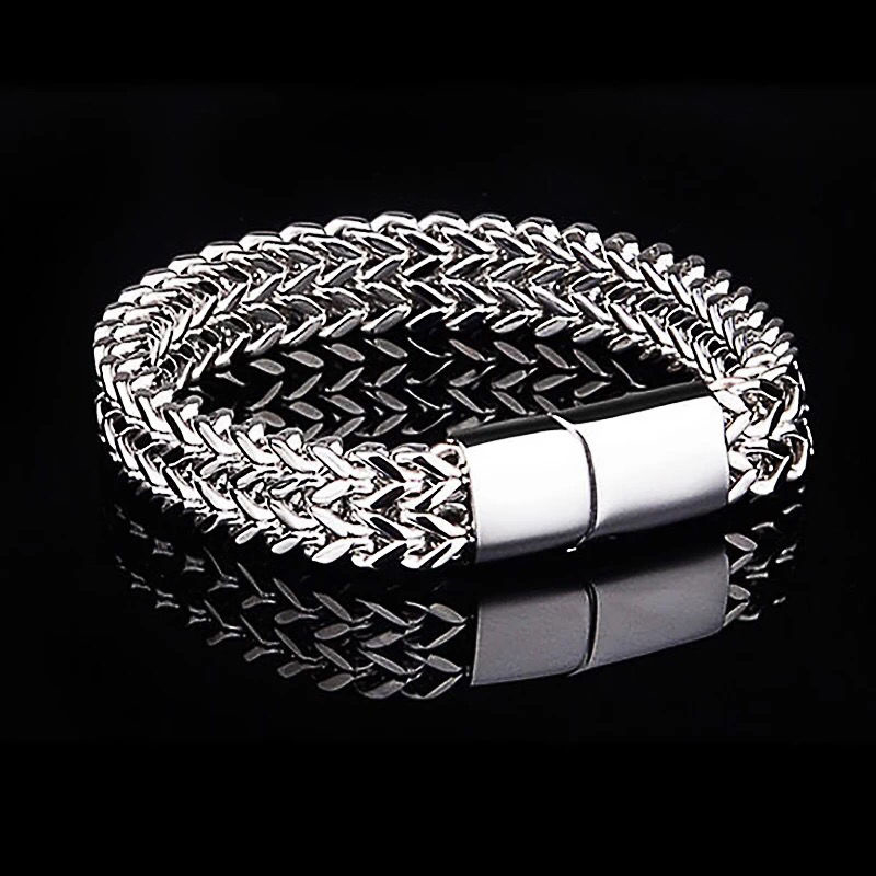 Best price for Titanium steel bracelet men's double row bracelet hip ...