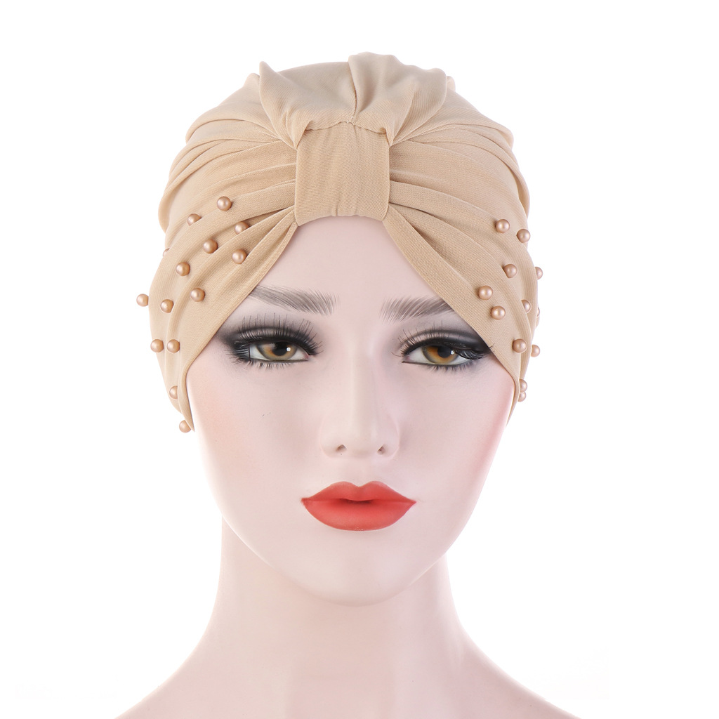 Best price for Women Crystal Hemp Beaded Indian Baotou Hat Muslim Solid ...