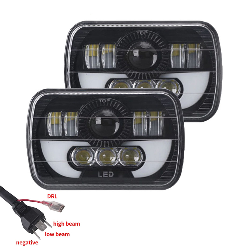 Best price for 2pcs 7Inch Square LED Headlight 5x7 6500K 90W Off Road ...