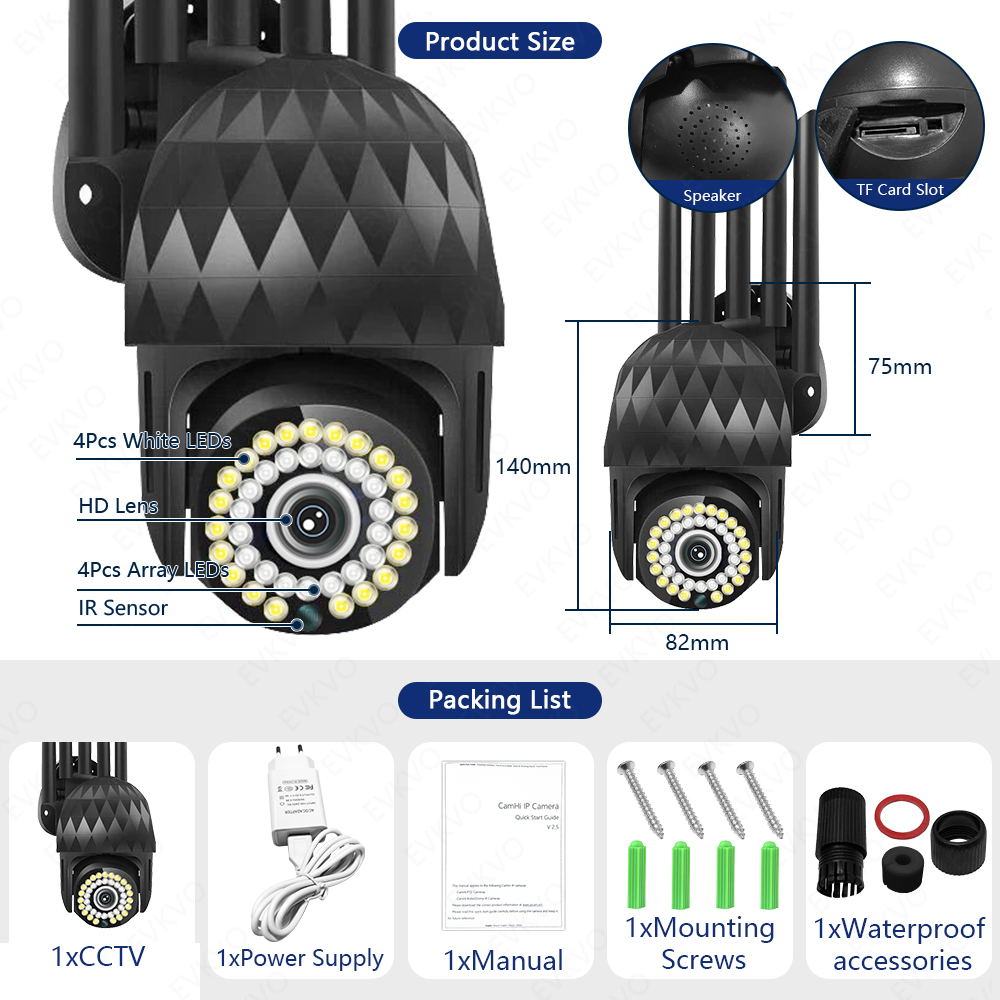 Best price for 2MP PTZ Camera Outdoor 1080P 4X Digital Zoom Speed Dome ...