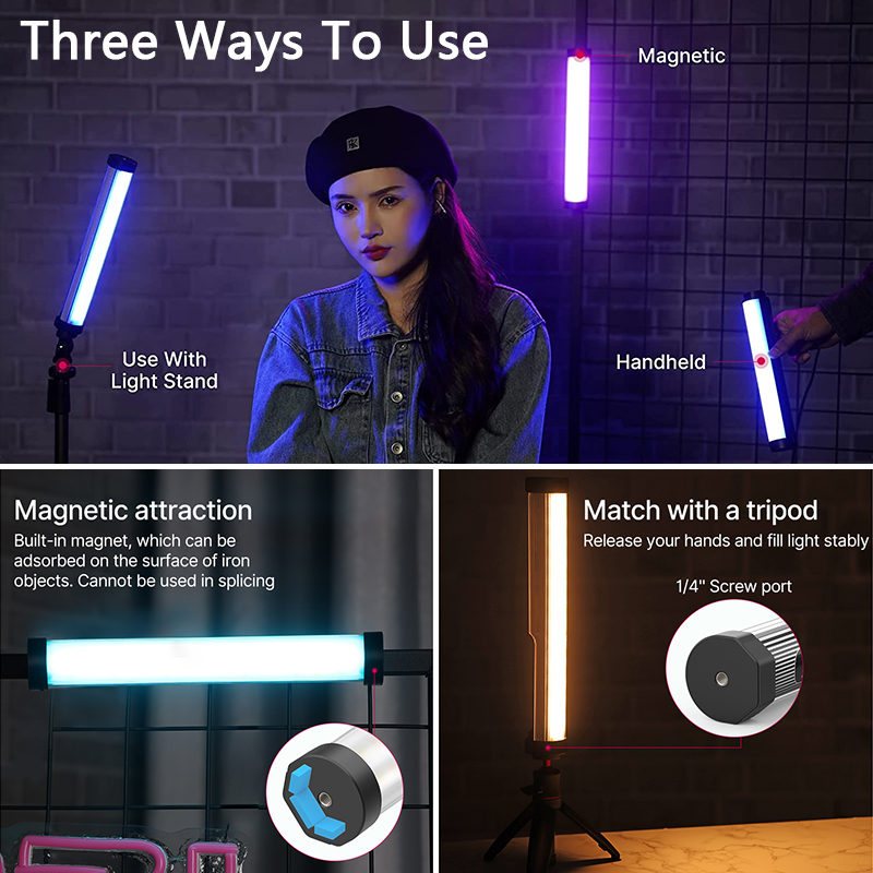 Best price for Magnetic RGB Light Wand 2500K-8500K Bi-color 2600mAh LED ...
