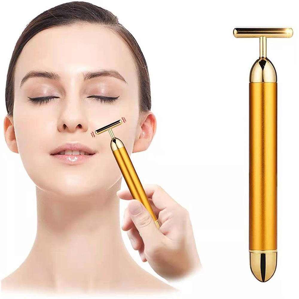 Best price for 24K Gold Electric Facial Roller Beauty Bar Vibrating ...