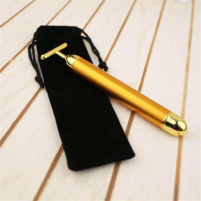 Best price for 24K Gold Electric Facial Roller Beauty Bar Vibrating ...