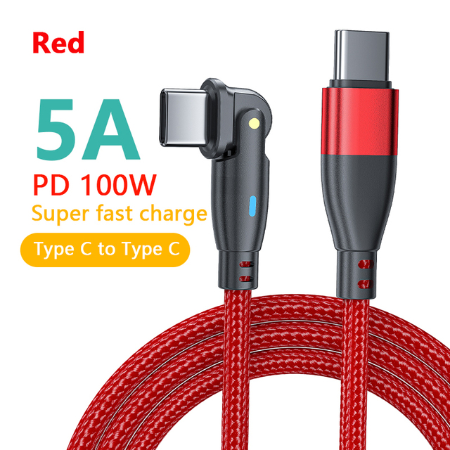 Best price for 5A Type C To Type C Cable 180 Degree Rotating Elbow PD Quick Charging Cable 100W ...