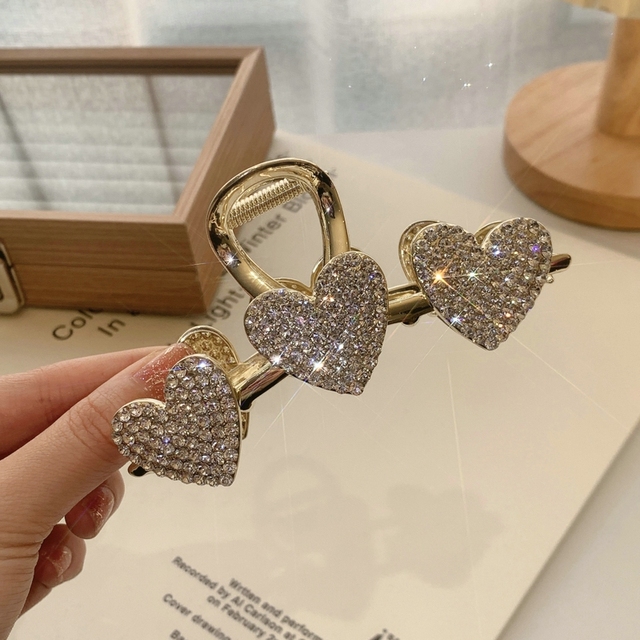 Best price for Fashion Love Heart Glittering Rhinestone Hair Grip Hair ...